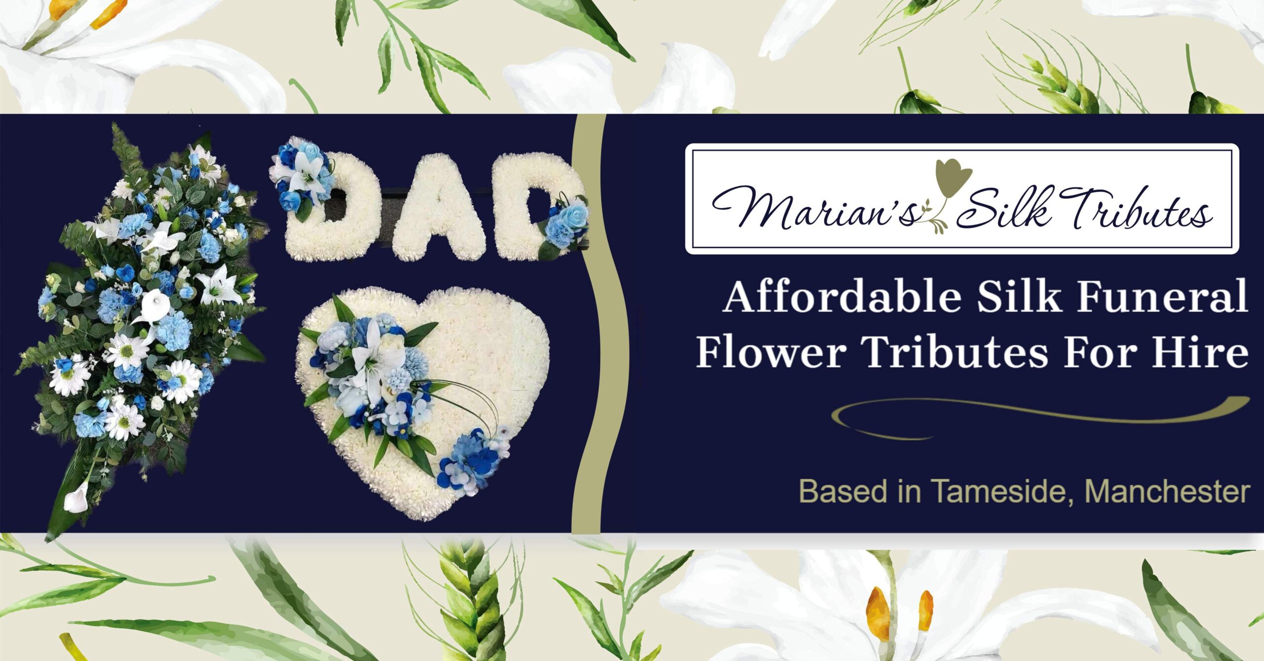 Silk Funeral Flower Hire Packages - Fleetwood & Tameside.